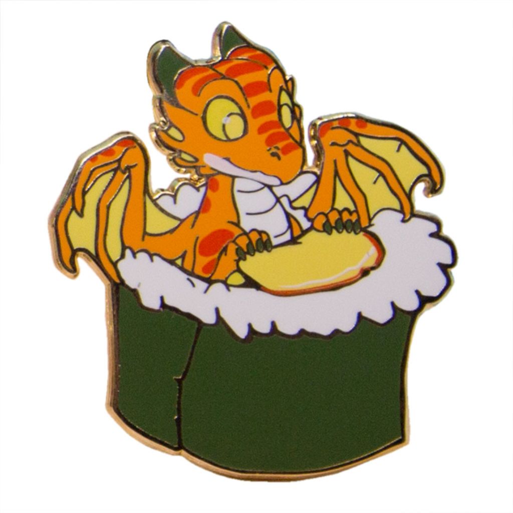 Maki Dragon Enamel Pin – SixthLeafClover Studios