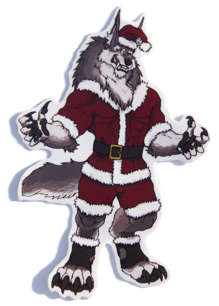 Santa Werewolf Sticker – SixthLeafClover Studios