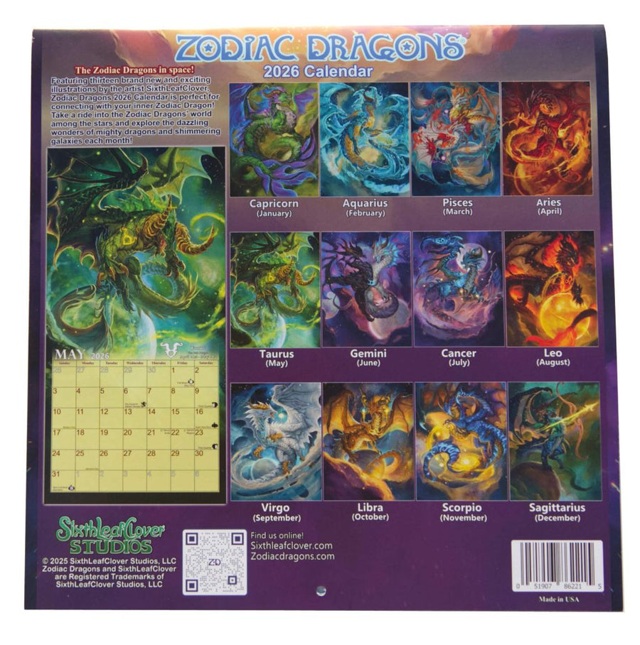 2026 Zodiac Dragons Calendar – SixthLeafClover Studios