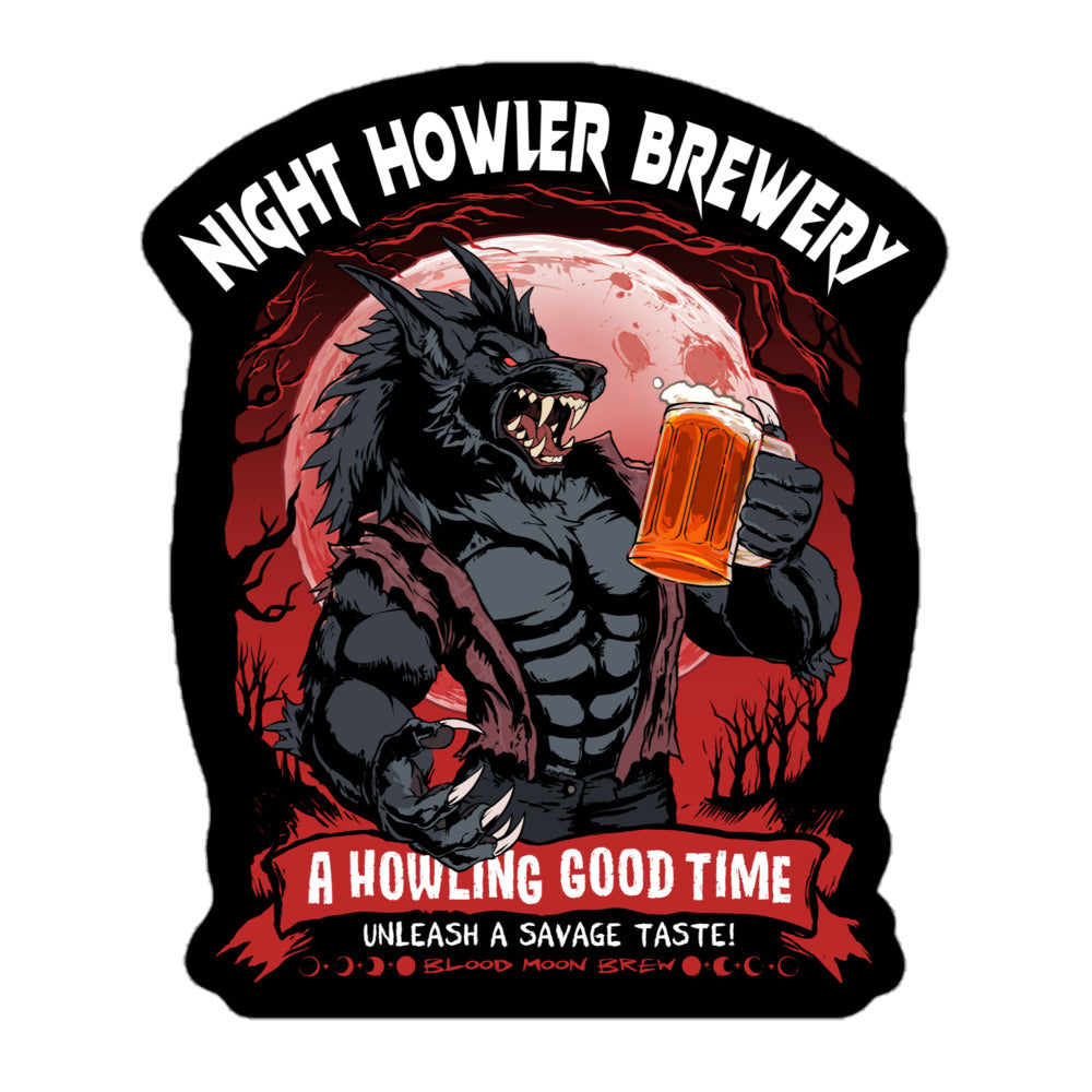 Night Howler Brewery Werewolf Black Sticker – SixthLeafClover Studios