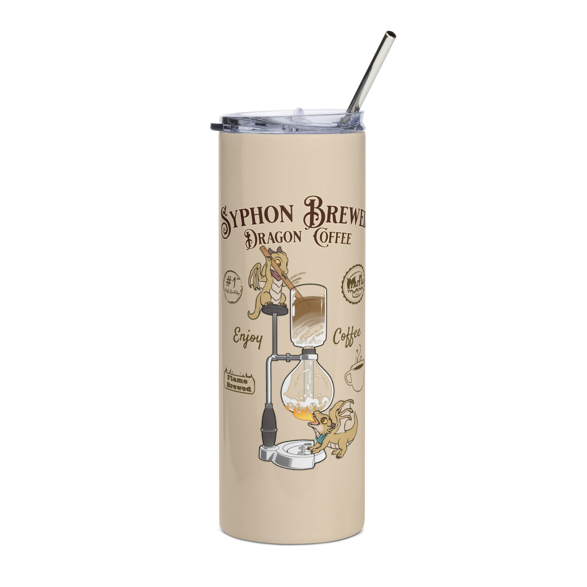 Syphon Coffee Dragons Stainless steel tumbler – SixthLeafClover Studios