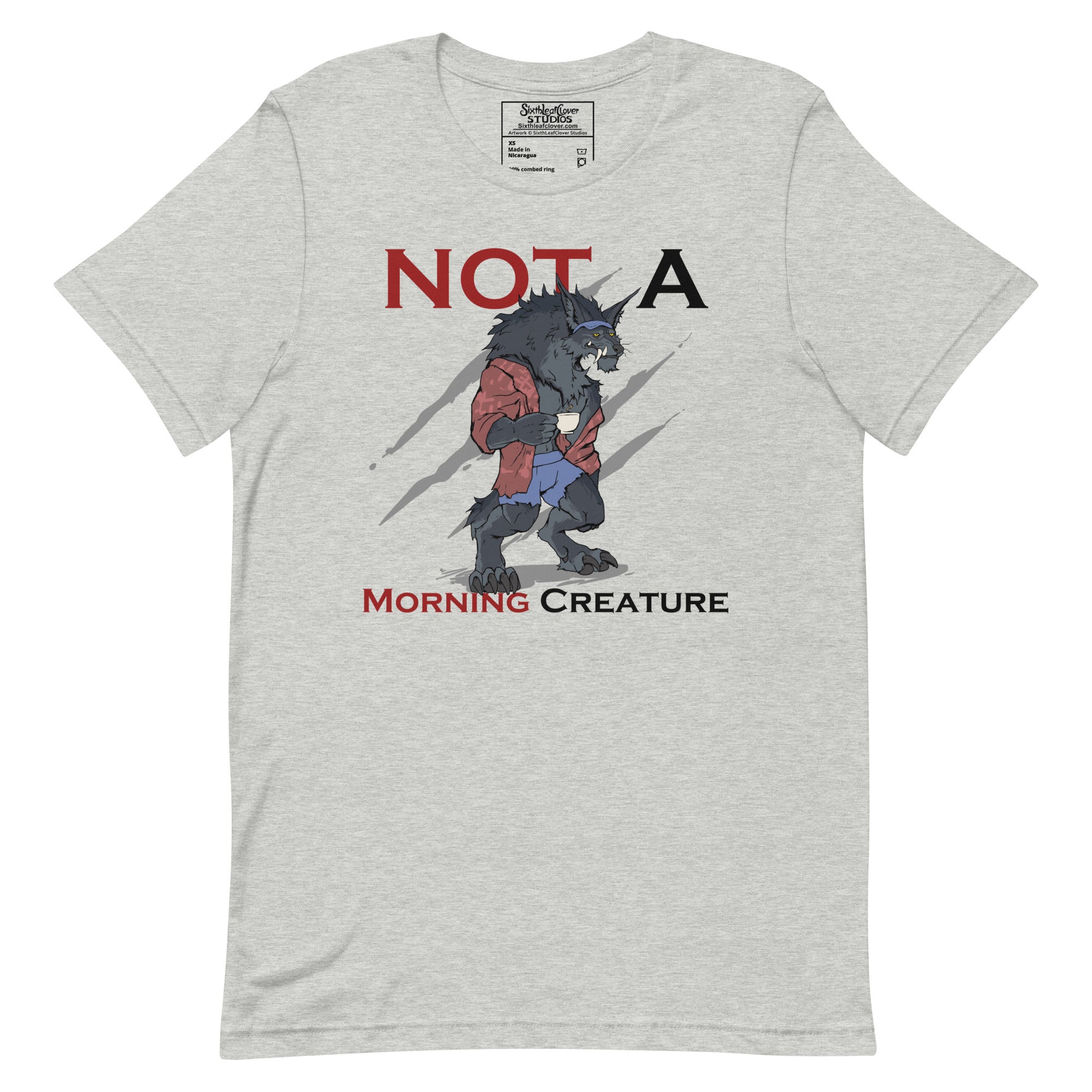 Not a Morning Creature Werewolf Black T-Shirt – SixthLeafClover Studios
