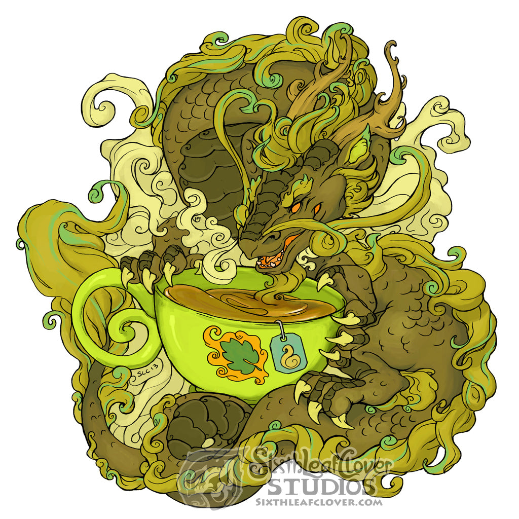 Tea Dragon, an Art by SixthLeafClover – SixthLeafClover Studios