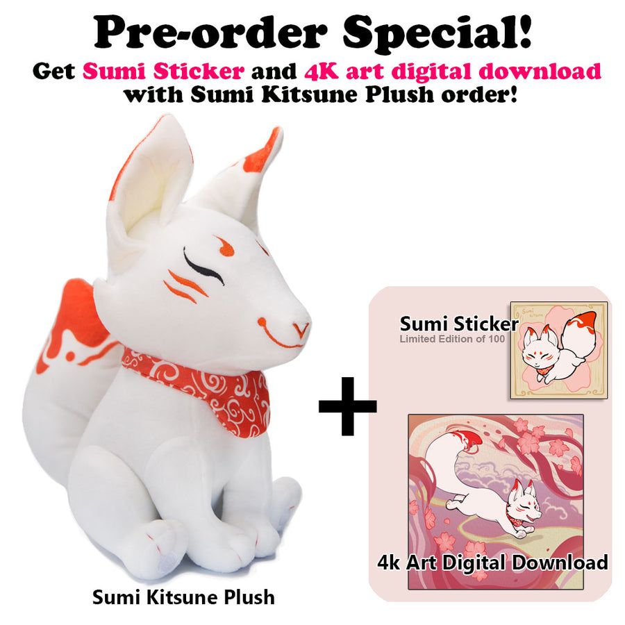 Sumi Kitsune Plush Toy – SixthLeafClover Studios
