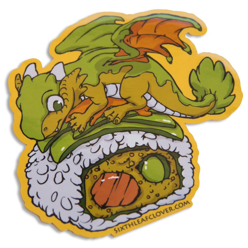 Wasabi Dragon Roll Sticker – SixthLeafClover Studios